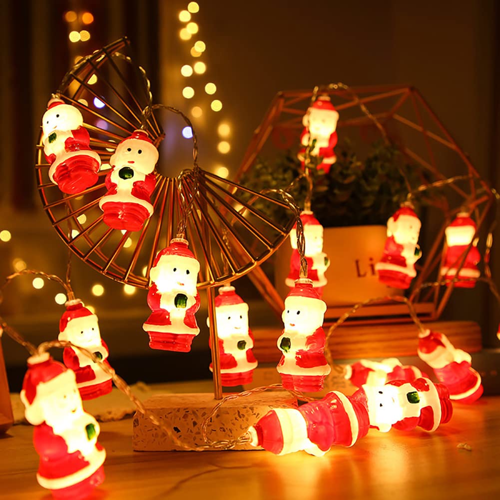 Santa Claus String Light,Bonlaer 3M 20 LED Waterproof Santa String ...