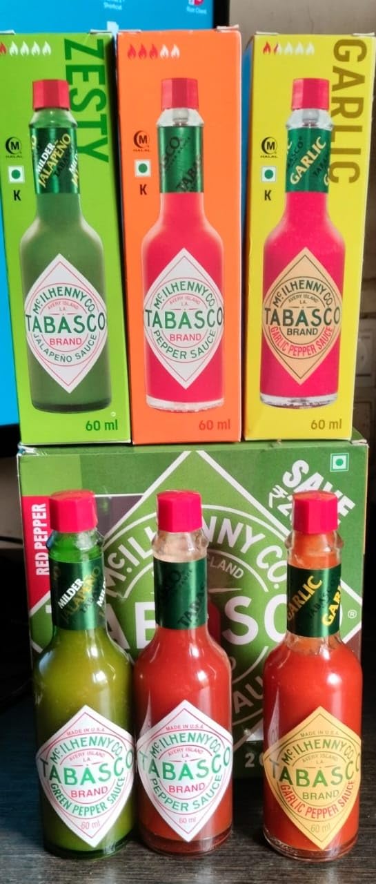 Tabasco Trio Pack (Red, Green & Garlic) - 180 Ml : Amazon.in: Grocery ...
