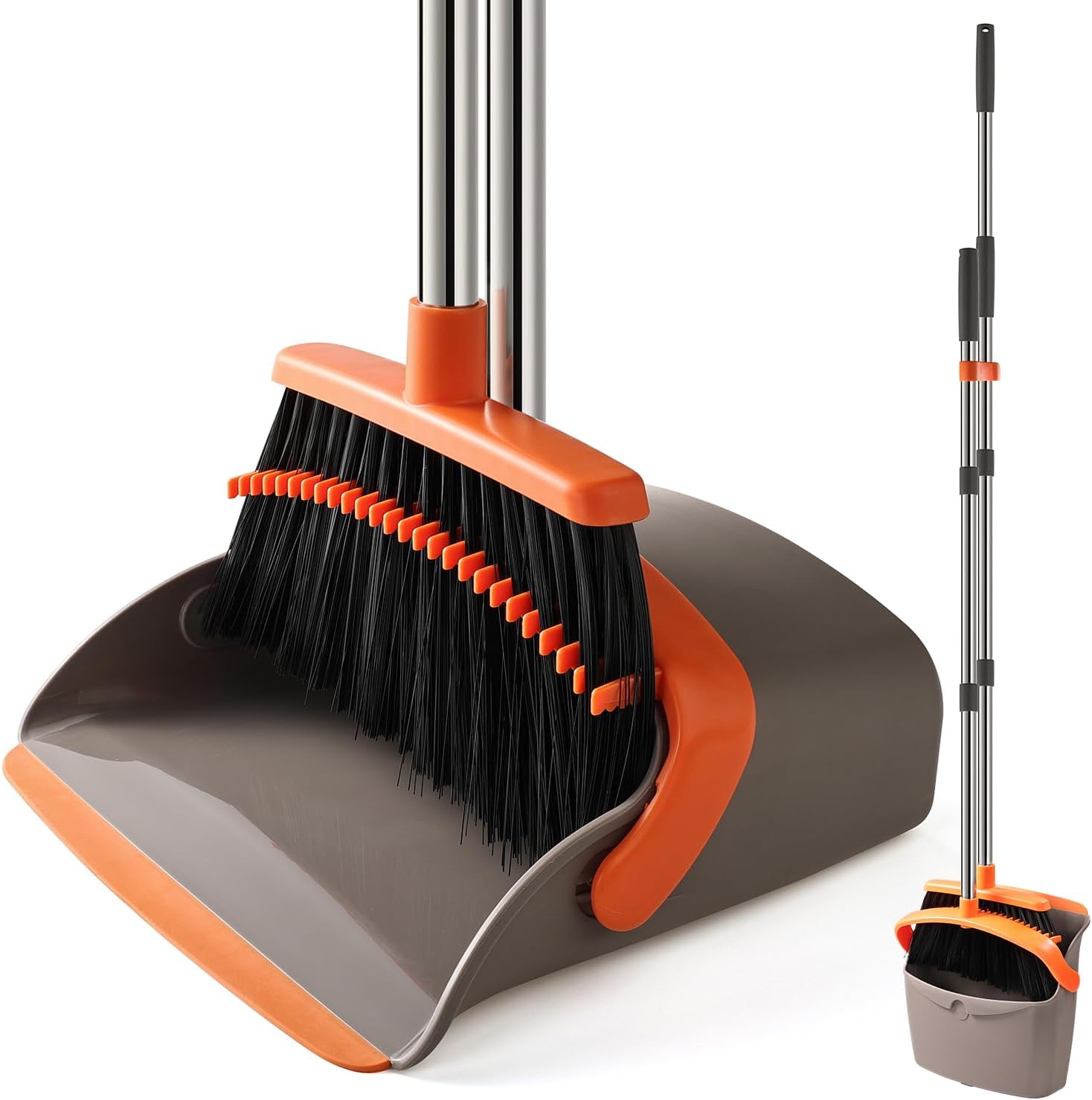Amazon.com: Upgraded Broom and Dustpan Set, Upright Broom and Dustpan ...