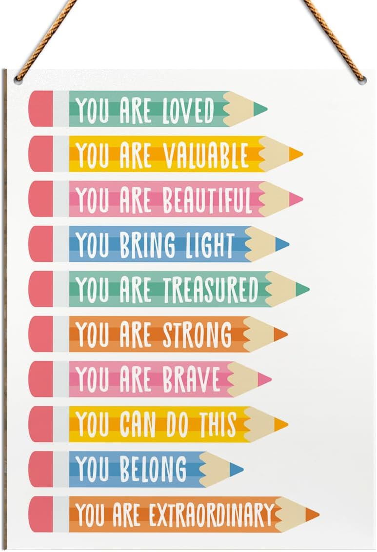 Amazon.com: Positive Affirmations Wood Wall Decor, Inspirational Wall ...