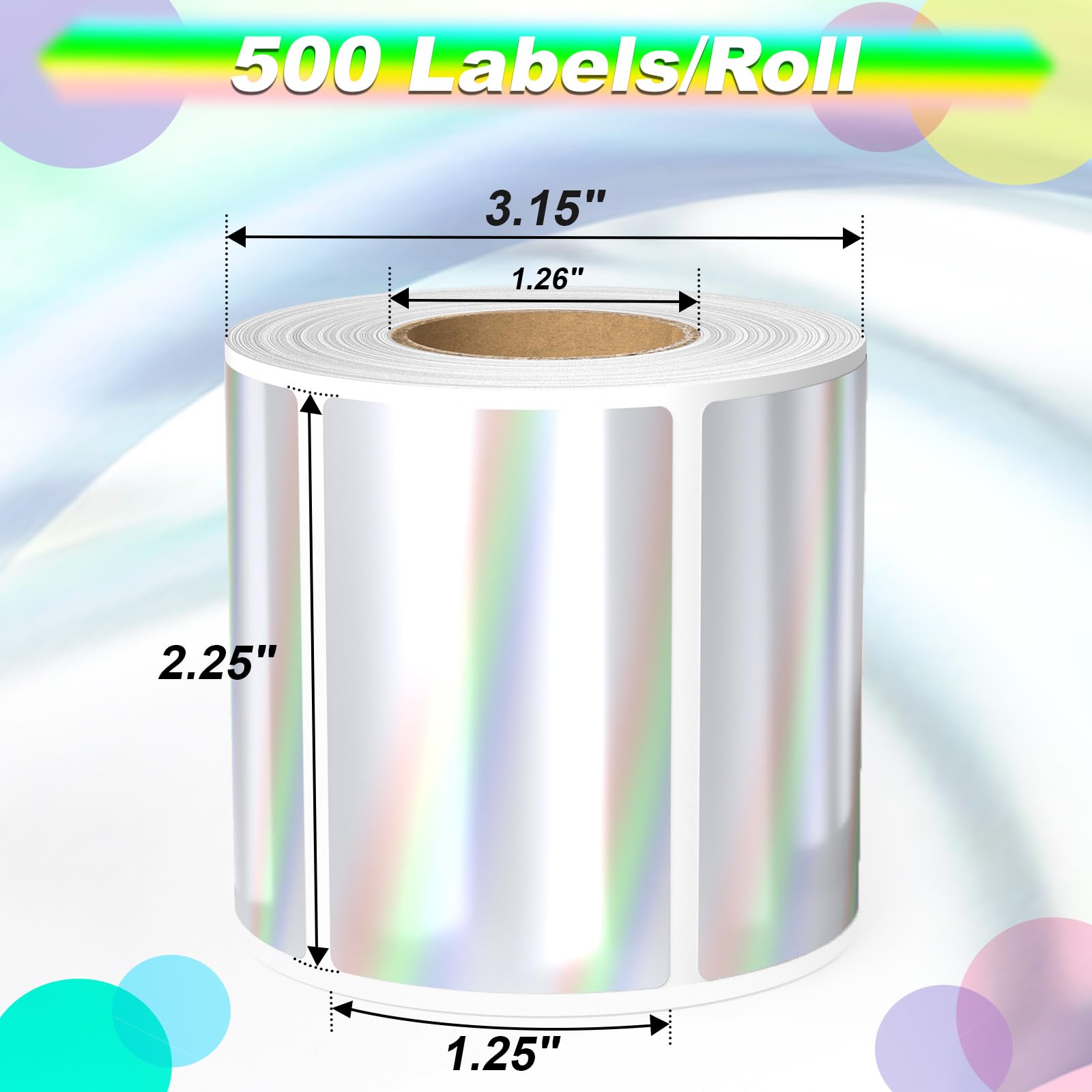 Snapklik.com : Holographic Thermal Labels 2.25x1.25 Inch, 500 Printable ...