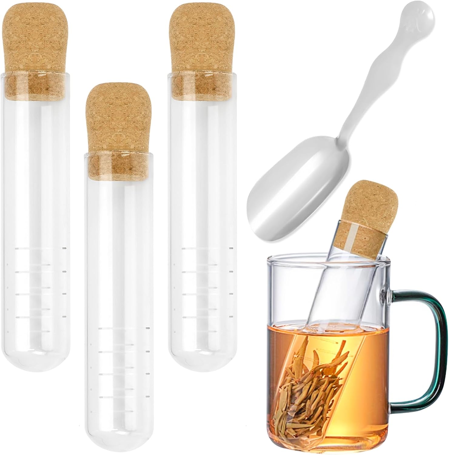 Amazon.com: 4 PCS Glass Tea Infusers for Loose Tea & Tea Flower Glass ...