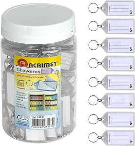 Amazon.com : Acrimet Plastic Key Tag with Metal Ring and Label Window ...