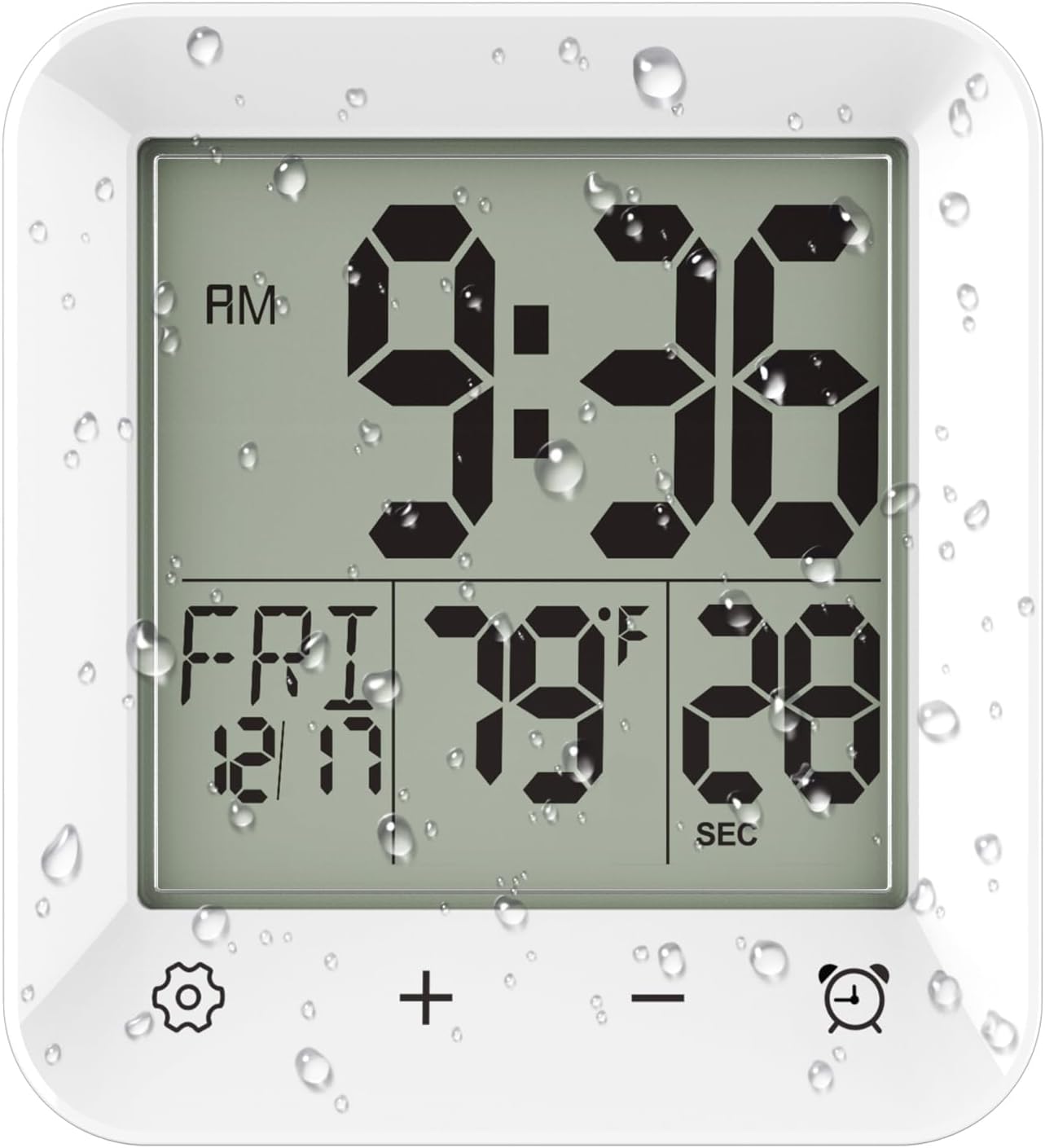 Amazon.com: KADAMS Digital Bathroom Shower Kitchen Wall Clock Timer ...