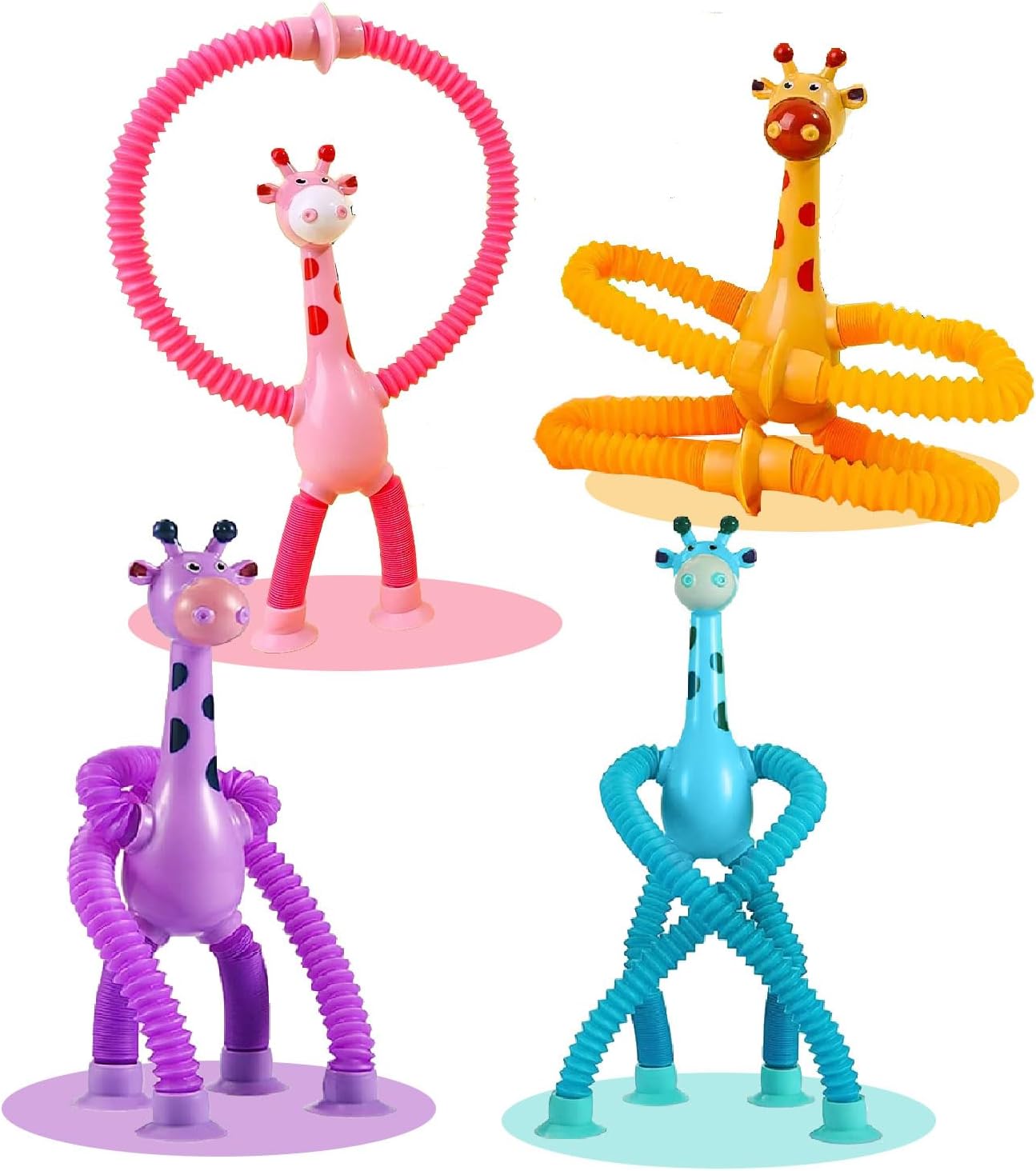 Amazon.com: Telescopic Suction Cup Giraffe Toy, 4 Packs Pop Tubes ...