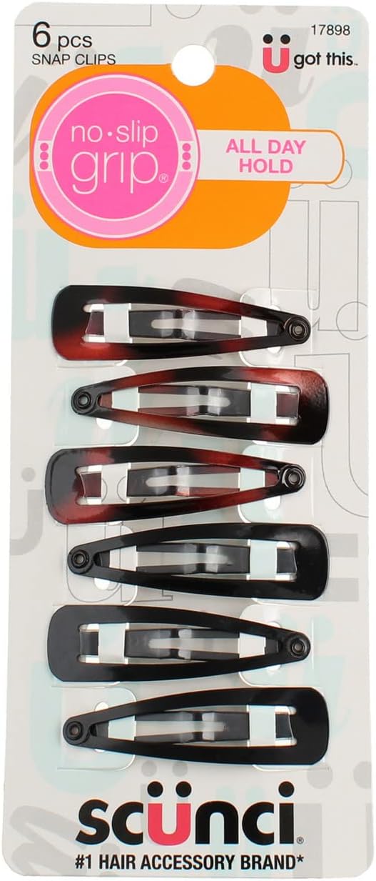 Amazon.com : Scunci No Slip Snap Clippies, 18 Count, 5cm : Beauty ...