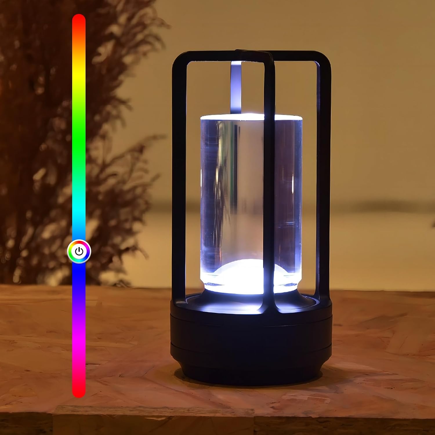 AIYOBCORD Cordless Led Table Lamp, Portable Crystal Lantern Desk Lamp ...