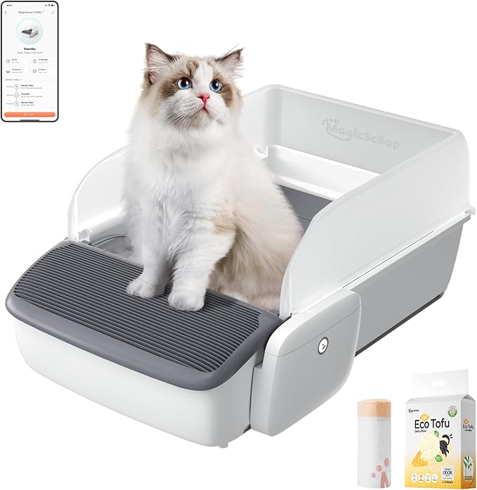 MagicScoop Automatic Self-Cleaning Cat Litter Box for Multiple Cats ...
