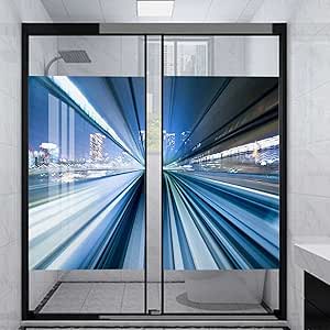 Amazon.com: Blue White and Dark Blue Window Privacy Film,Decorative ...