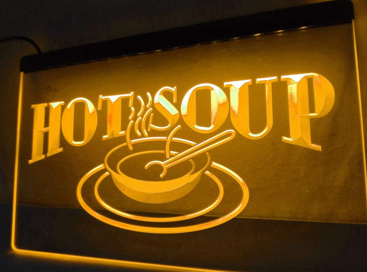 Amazon.com: HOT Soup Neon Sign for Restaurant Food Cafe Bar Pub Store ...