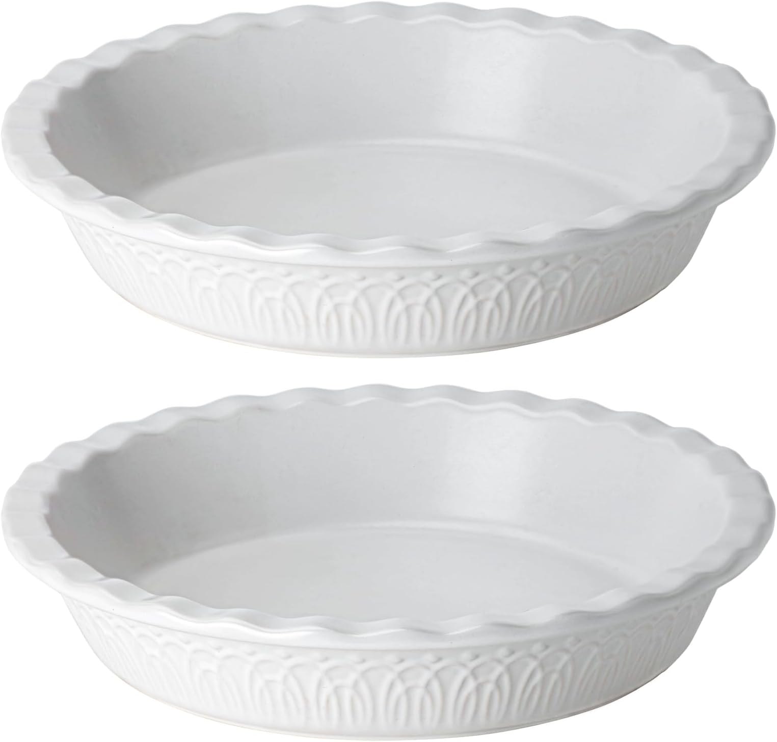 Amazon.com: Fun Elements Ceramic Pie Pan, 9 Inch Pie Dish for Baking ...