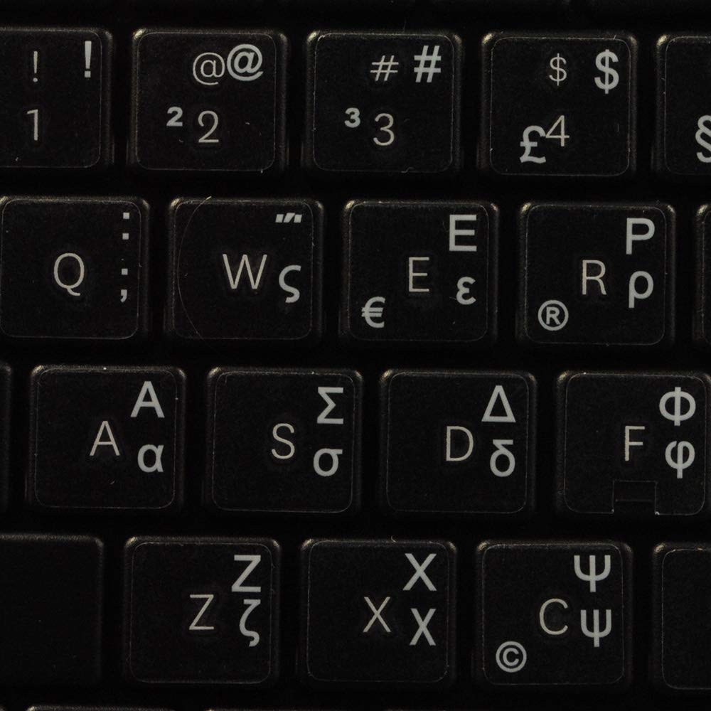 Amazon.com: Greek Keyboard Labels Layout ON Transparent Background with ...