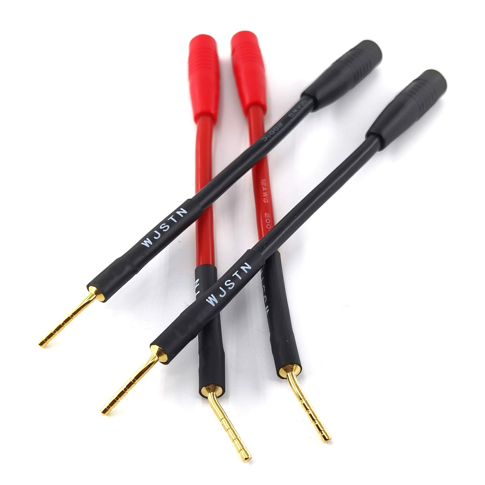 Snapklik.com : WJSTN 2mm To 4mm Banana Plug Adapter, 3 Inch Cable, 4 Pack