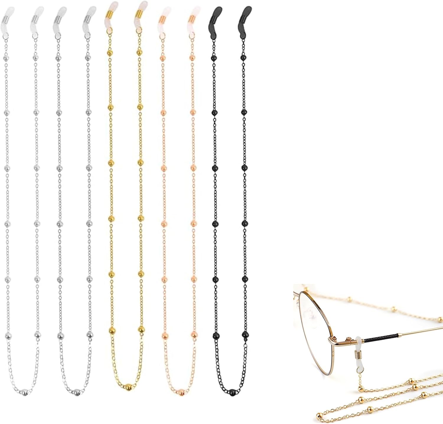 Fzcyuoo 5Pcs Glasses Chain Non-Slip Anti-Lost Glasses Chain Sunglasses ...