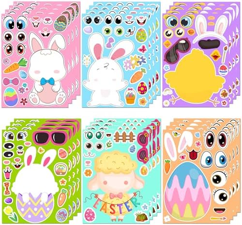 Amazon.com: Easter Stickers - DIY Happy Easter Egg Bunny Sticker for ...