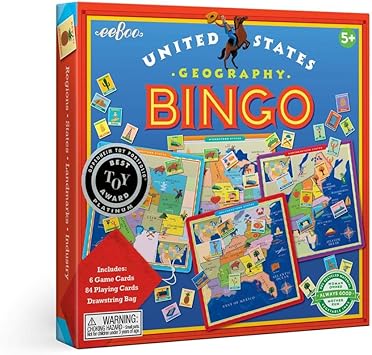 Amazon.com: eeBoo: United States Geography Bingo Game, for 2 to 6 ...