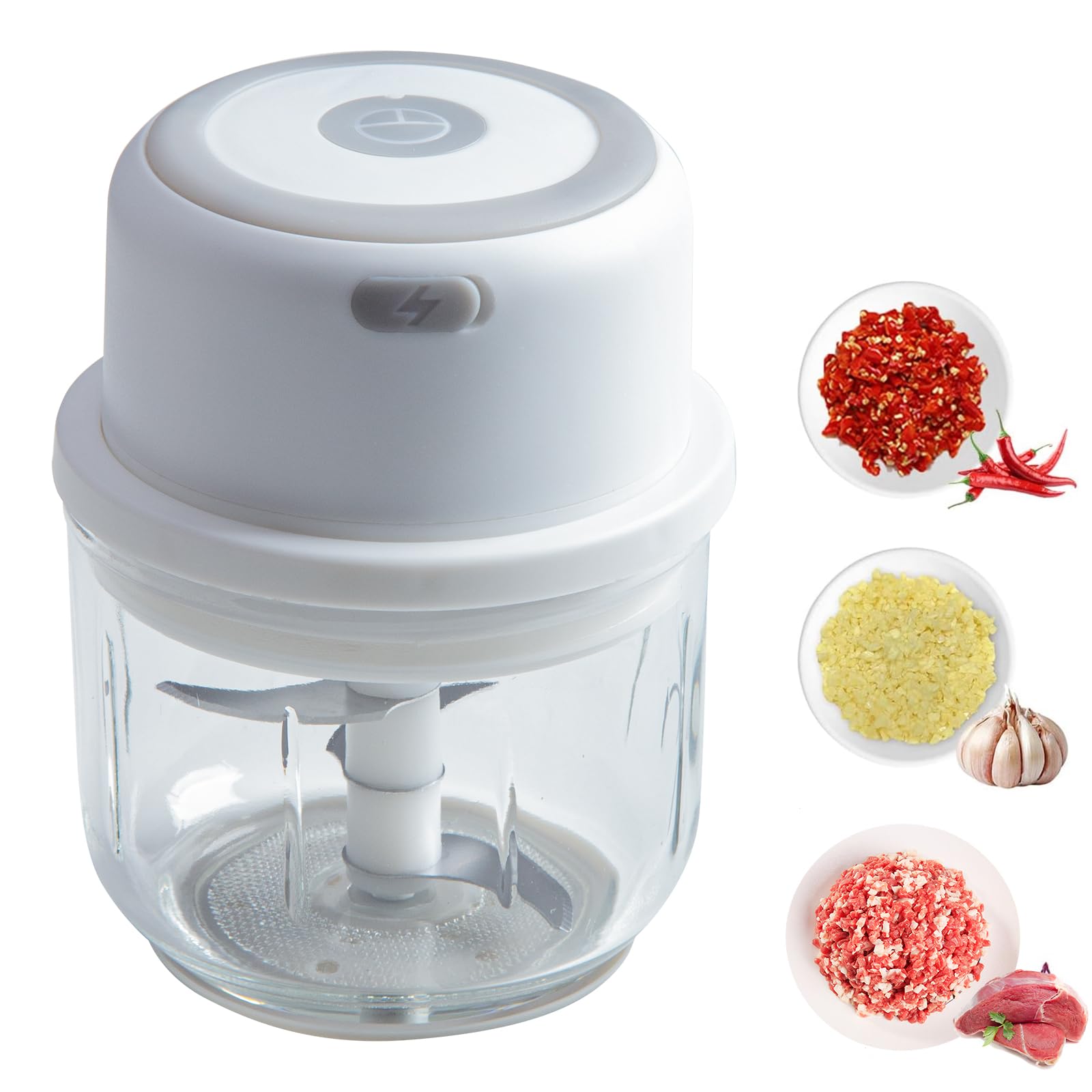 Amazon.com: Electric Garlic Chopper Portable Small Food Processor ...