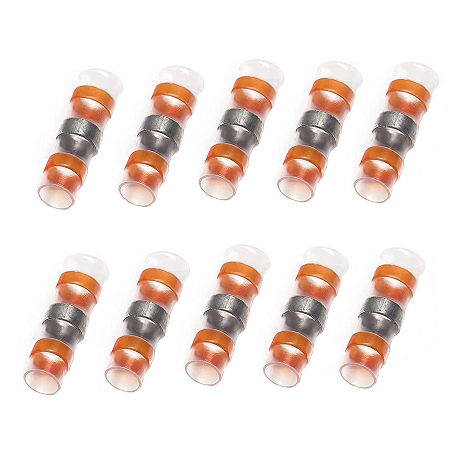 Snapklik.com : 60Pcs AWG 8 Orange Solder Butt Connectors Heat Shrink