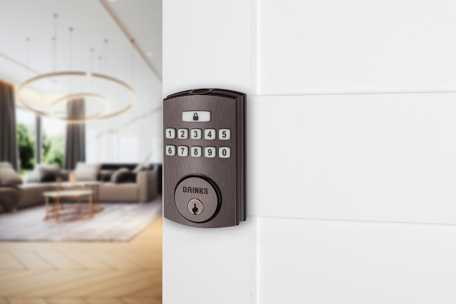 Brinks Fingerprint & Keypad Electronic Door Lock with Deadbolt, High ...