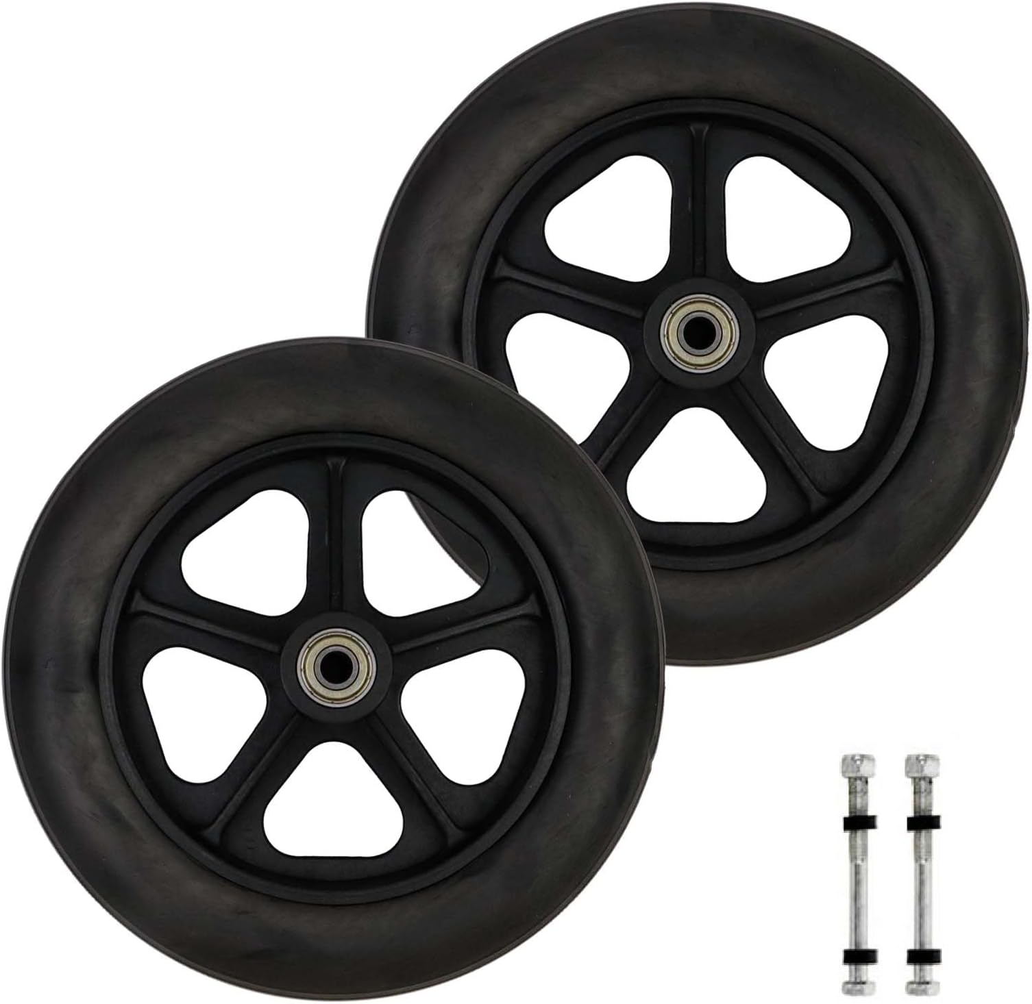 Amazon.com: Woogim 2PCS Black Widen Rubber Rollator Replacement Front ...