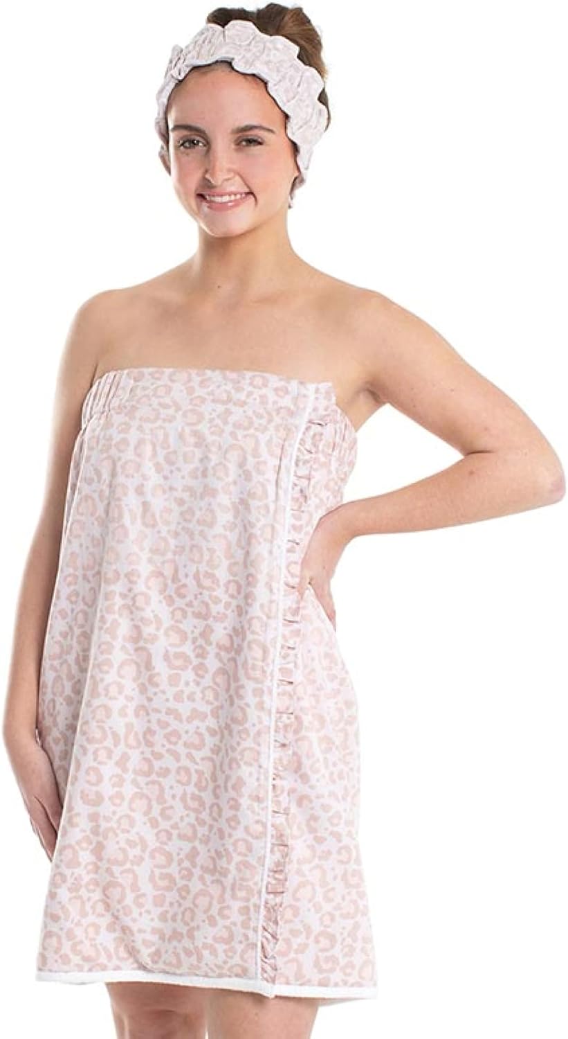 Amazon.com: Bella Sleep + Spa Bath Towel Wraps Ruffled Terry Cloth ...