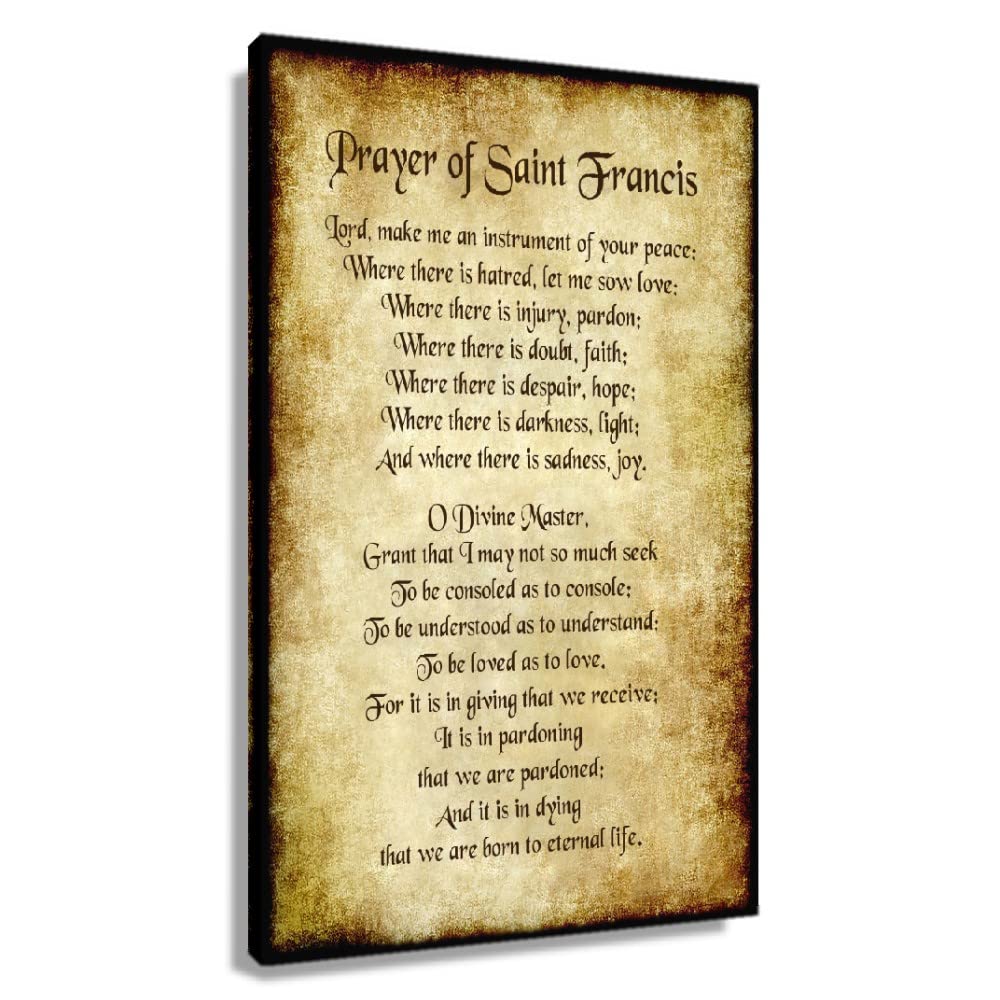 Prayer Poster Saint Francis Art Framed Wall Decor Bible Quotes ...