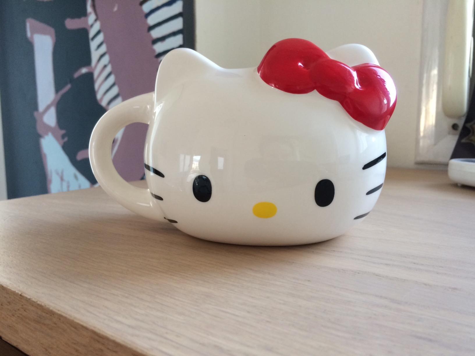 Amazon.com: Vandor 18001 Hello Kitty Sculpted Ceramic Mug, White, Red ...