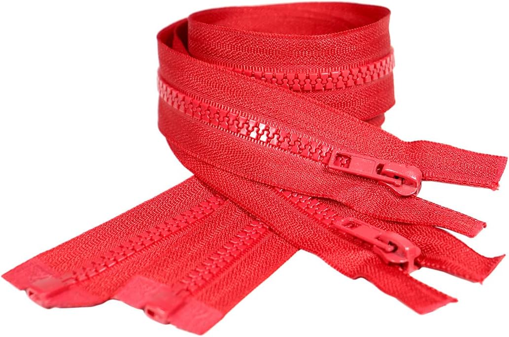 2 Pack 8 Sizes Injected Zipper 5# Jacket Sewing Coat White Black 20 ...