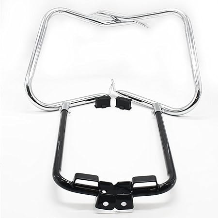 Amazon.com: Chrome Rear Saddlebag Guards Support Kit for Harley ...