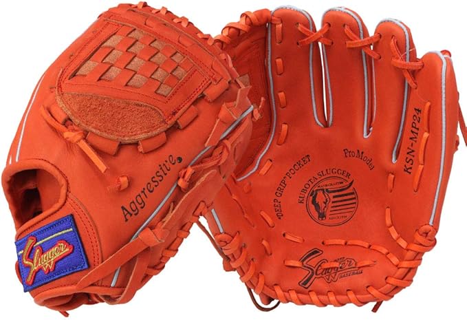 Amazon | 久保田スラッガー 軟式 グローブ KSN-MP24 Fオレンジ 内野手用 ショート向け M号球対応 一般用 学生用 | 久保田スラッガー | グラブ・ミット