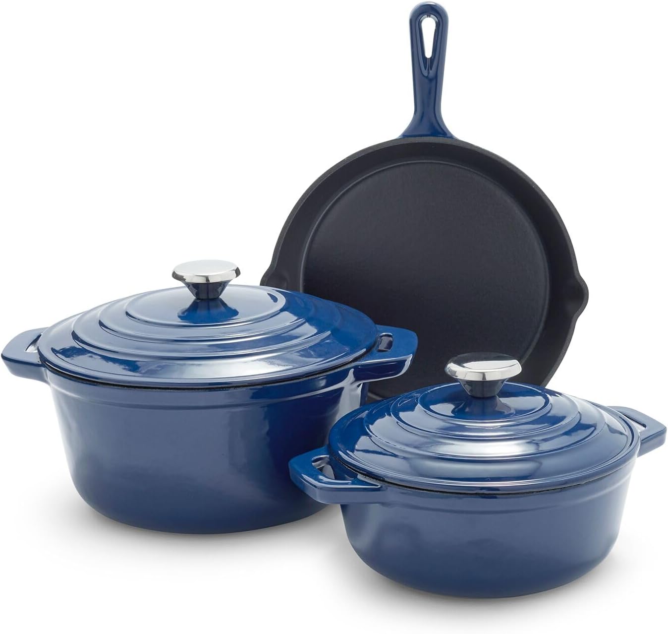 Amazon.com: Sur La Table Enameled Cast Iron 5-Piece Set, Blue: Home ...