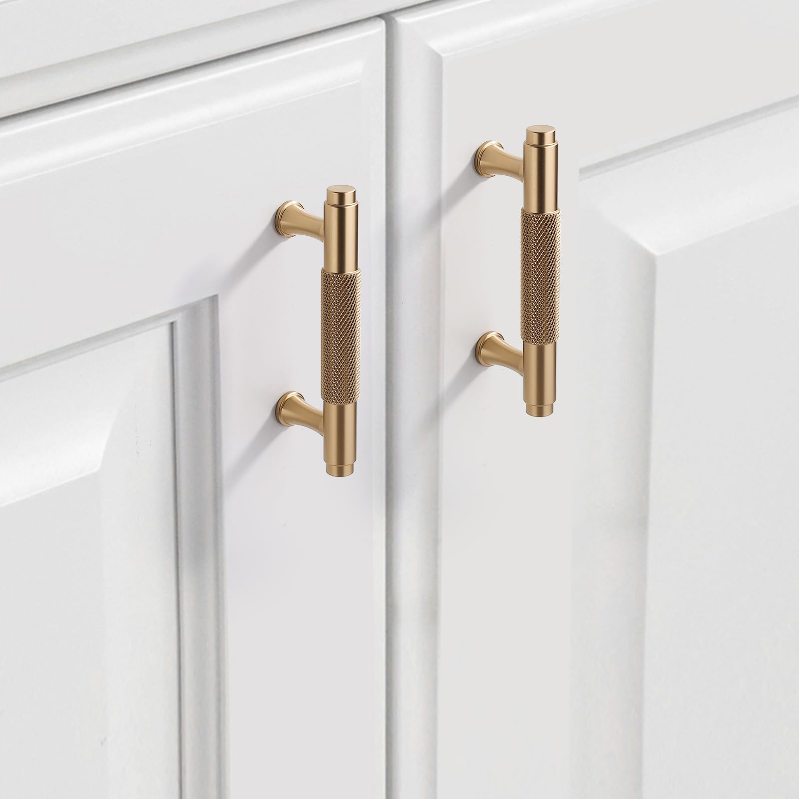 Snapklik.com : 10 Pack Knurled Cabinet Pulls 3 Inch Champagne Bronze ...