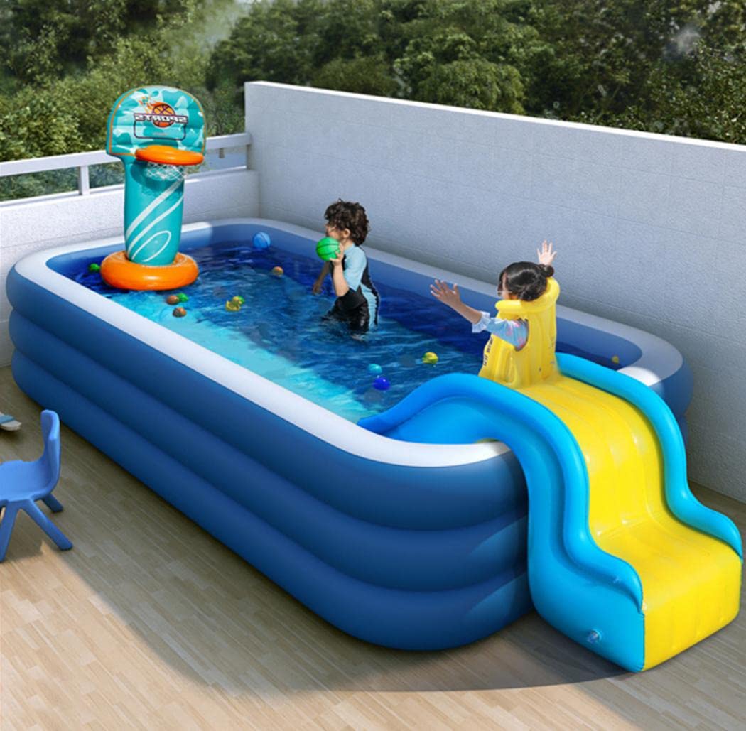 Amazon | Shilanmei ビニールプール プール 大型 自動膨脹 滑り台付き