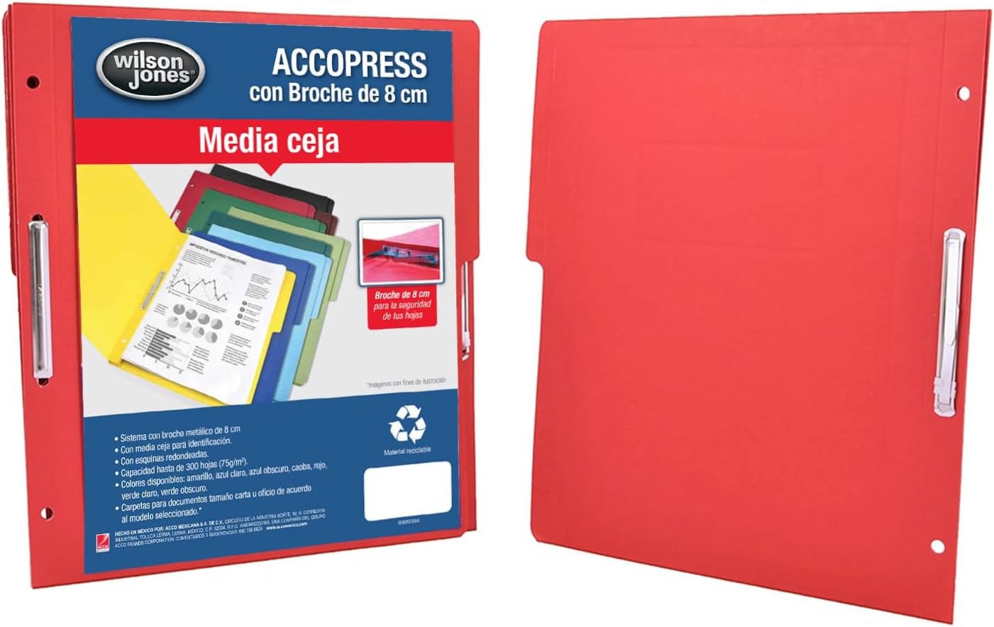 Wilson Jones Accopress Carpeta/Folder con Broche, 1 Pieza, Tamaño Carta ...