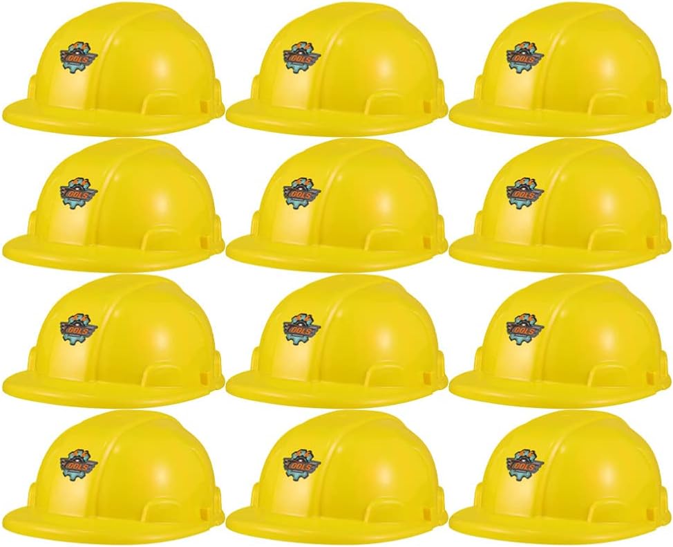 TOYANDONA 12Pcs Kids Construction Hats Building Dress Up Hats Child ...