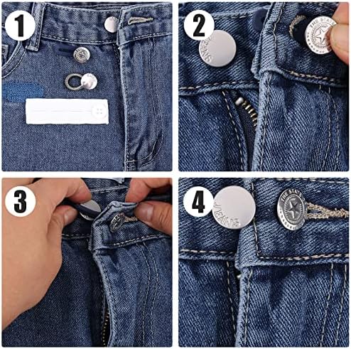 KINBOM 12pcs Waistband Extenders, Elastic Button Extender Elastic ...