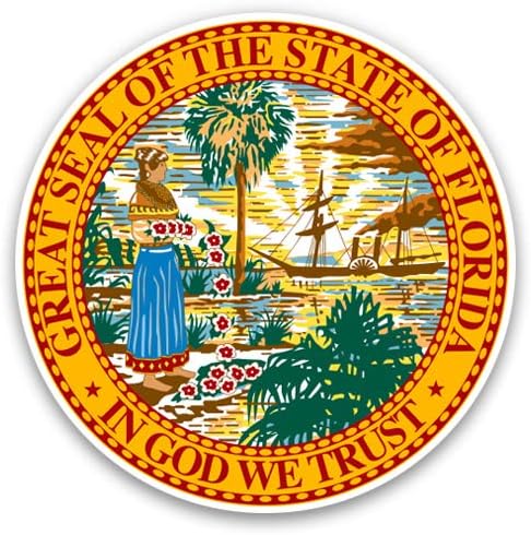 Amazon.com: Florida State Seal - 12" Vinyl Sticker Waterproof Decal ...
