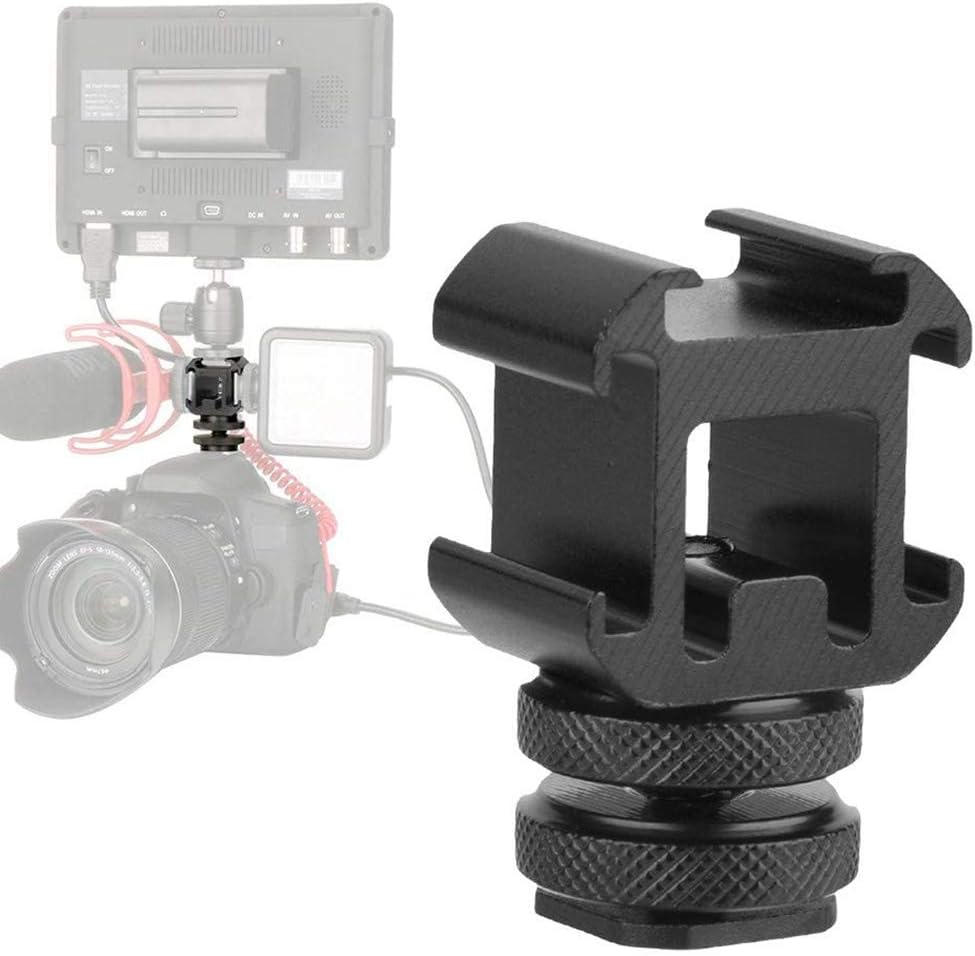 Amazon.com : Camera Hot Shoe Holder, Triple Hot Shoe Base Mount Adapter ...
