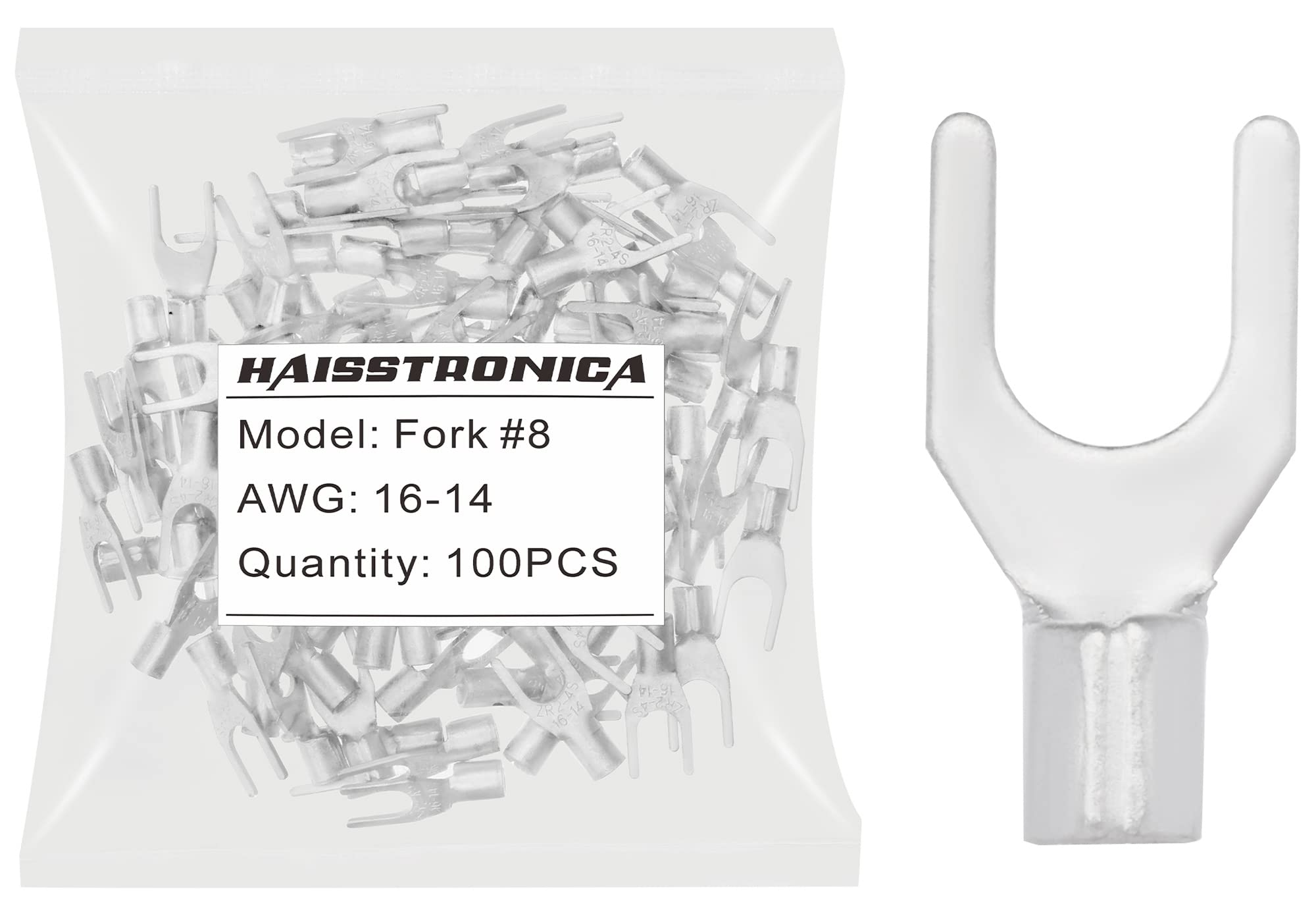 Snapklik.com : Haisstronica 100pcs #8 Fork Terminals