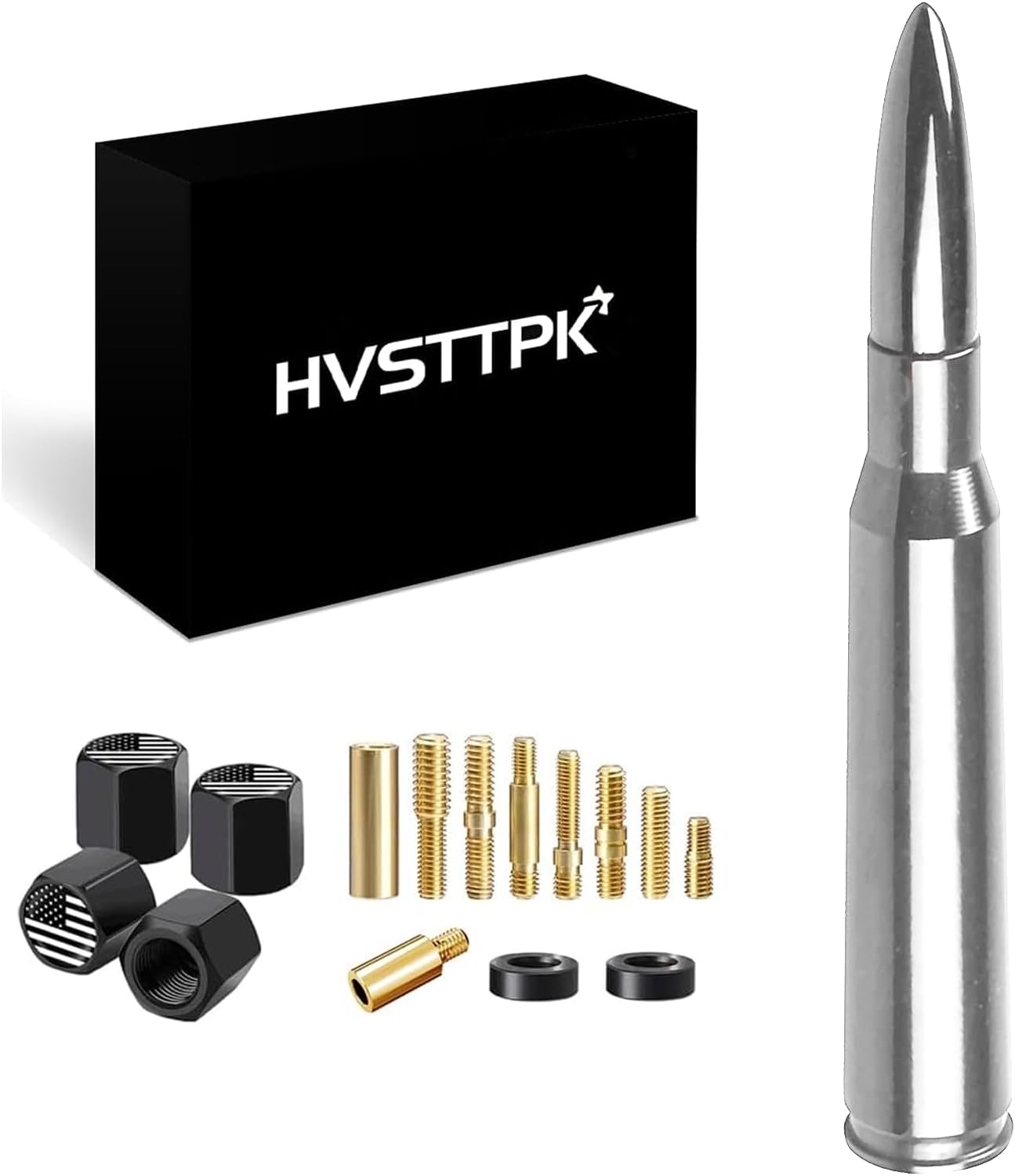 Amazon.com: Chrome Stubby Antenna mast 50 Cal Fit for car Track Antenna ...