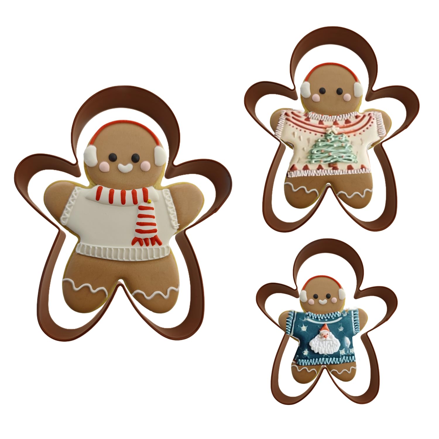 Amazon.com: 3PCs Gingerbread Man Cookie Cutters, Assorted Size 5.12" 4. ...