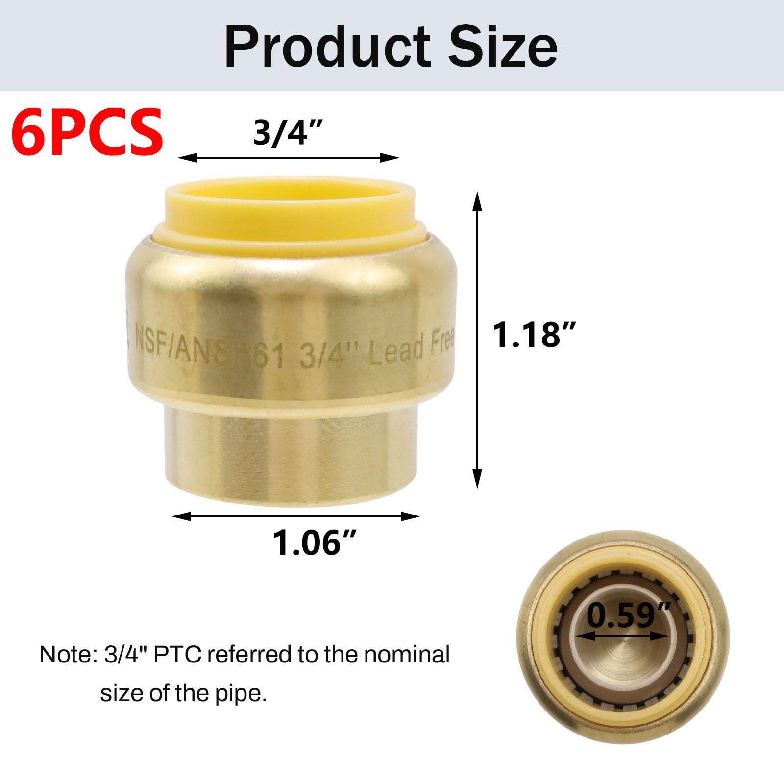 Snapklik.com : Antrader 6Pcs Plumbing Plug End Cap,3/4",Push Fit PEX ...