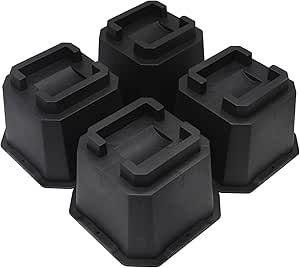 MYMULIKE Furniture Risers 4 Inch, Bed Risers 4 Pack, for Bed Leg Risers ...