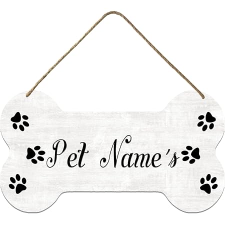 Amazon.com : Personalized Dog Bone Sign Custom Dog House Wood Sign ...