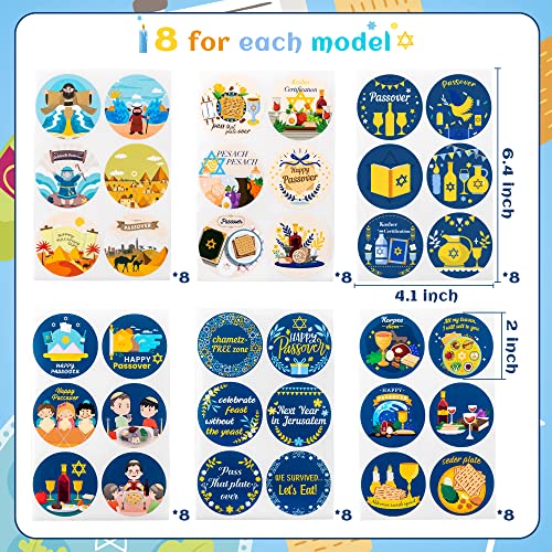 Haooryx 288Pcs Happy Passover Large Labels Gift Tag Envelope Ramadan ...