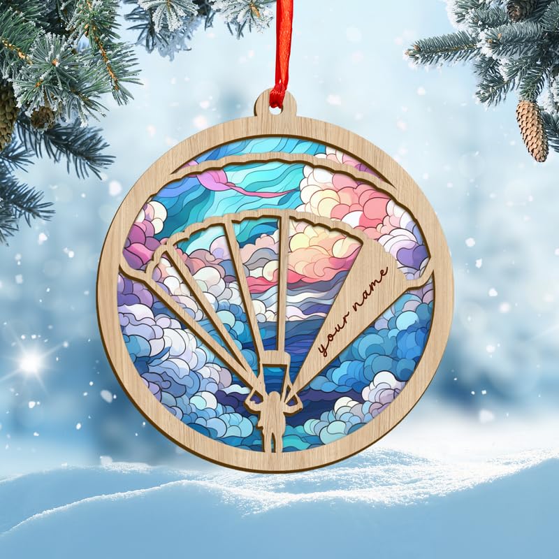 Amazon.com: Personalized Sky Diving Christmas Ornaments, Sky Diving ...