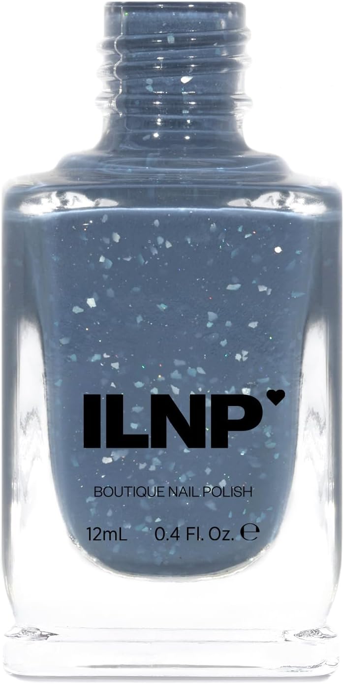 Amazon.com : ILNP Rainy Days - Denim Blue Flakie Shimmer Nail Polish ...