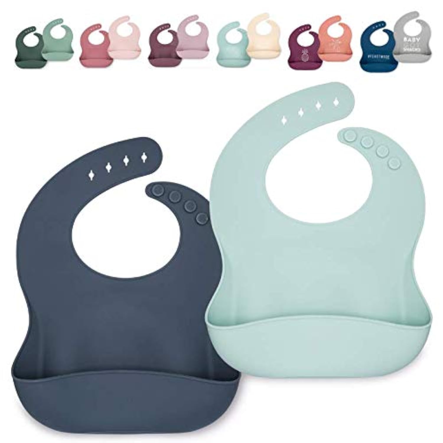 Amazon.com: AVA + OLIVER Waterproof Silicone Bib Set with Adjustable ...