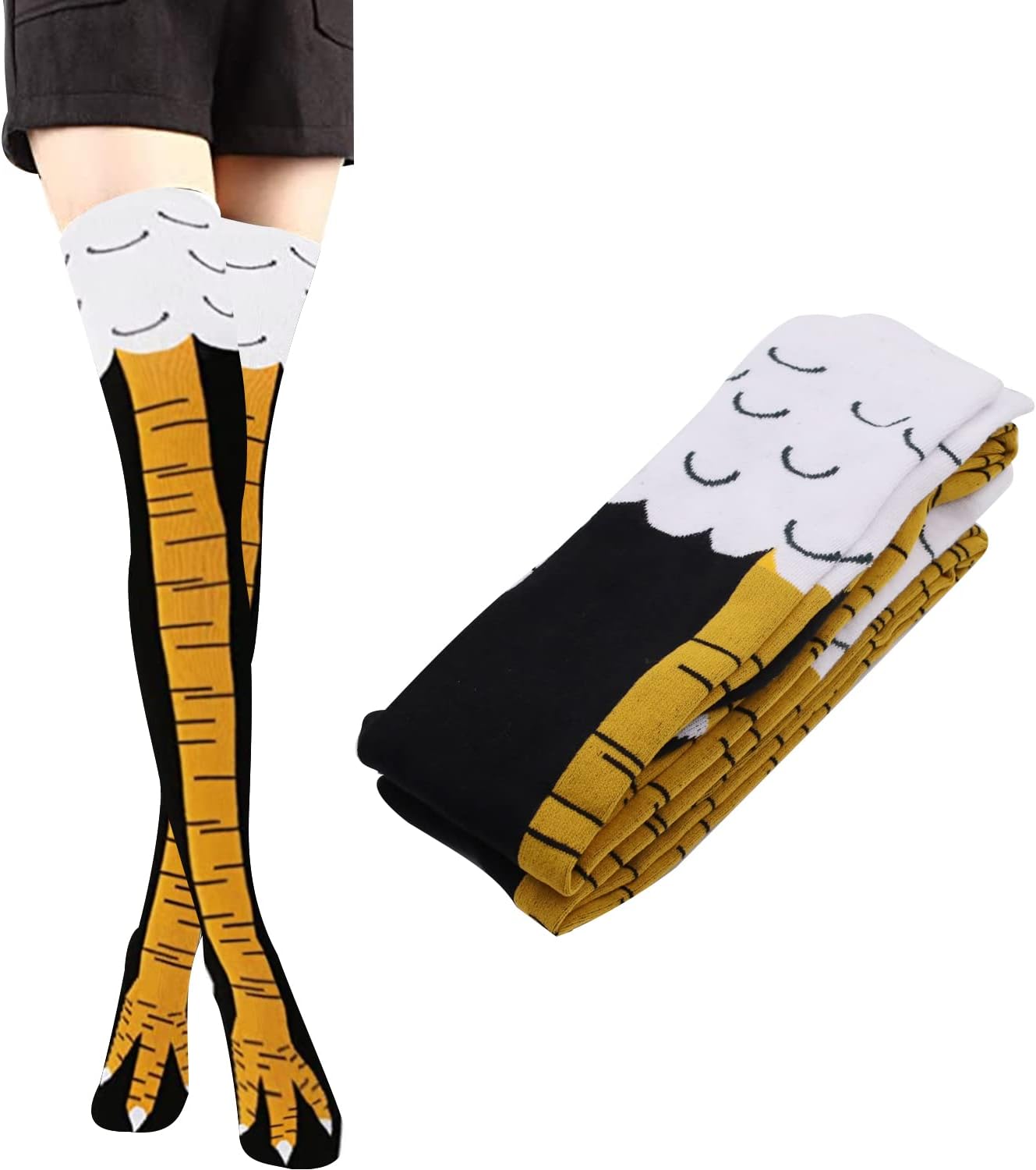 Amazon.com: Tezam 2 Pack Chicken Leg Socks Chicken Feet Socks Womens ...