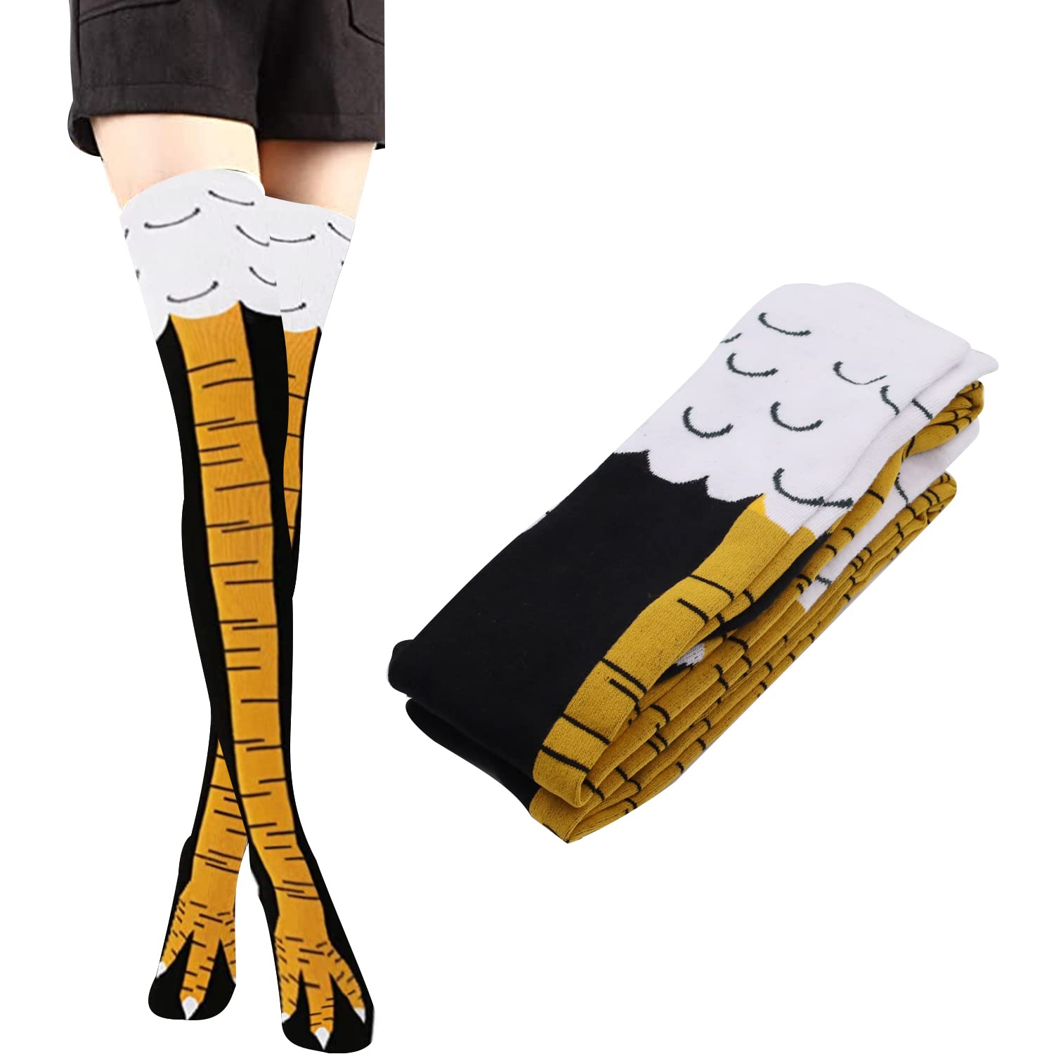 Amazon.com: Tezam 2 Pack Chicken Leg Socks Chicken Feet Socks Womens ...